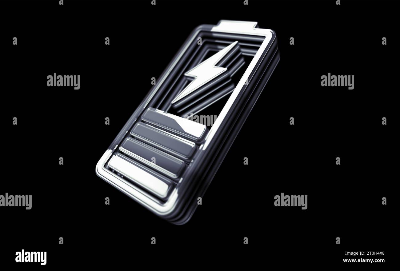 Battery charging energy and recharge power golden metal shine symbol ...