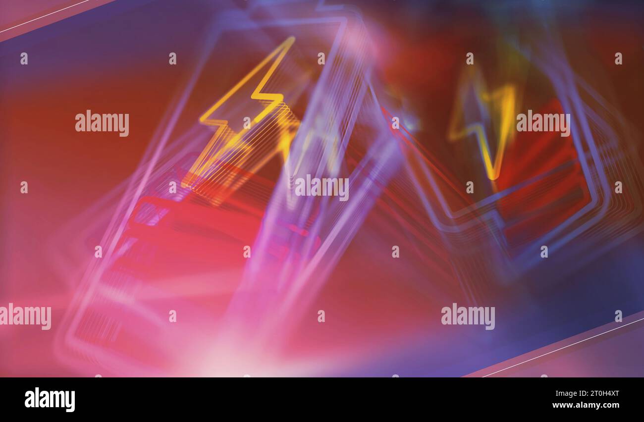Battery charging energy and recharge power symbol digital concept ...
