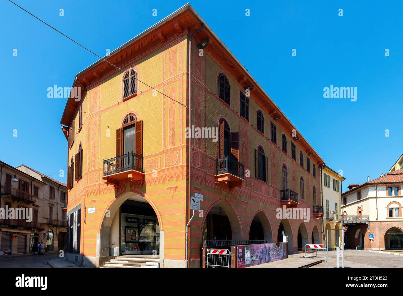 The historical Piazza Cavour is a mixture of old and new buildings in ...