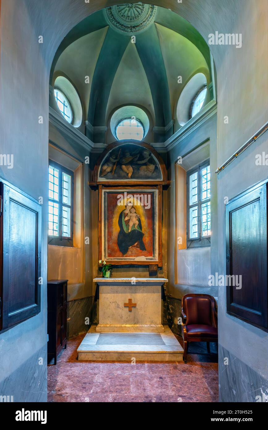 Fescoes attributed to Bernandino Lanino one madonna and Child and ...