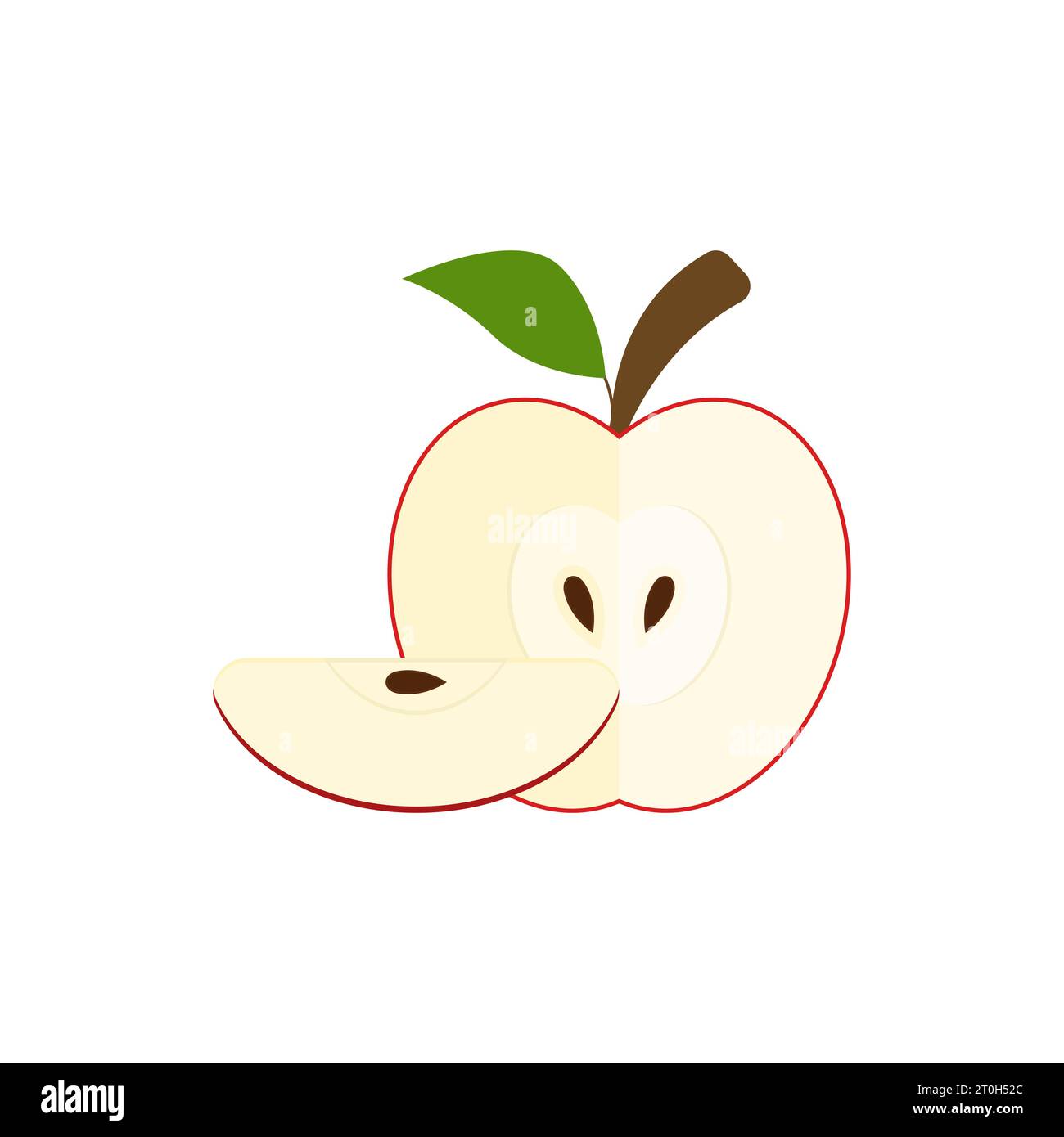 Half red apple and quarter apple with a seed inside. Apple icon with a ...