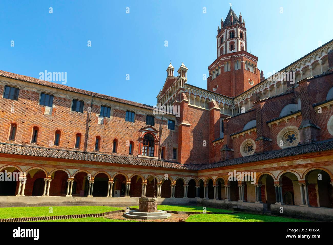 The cloister of the monastery with the original small columns – in ...