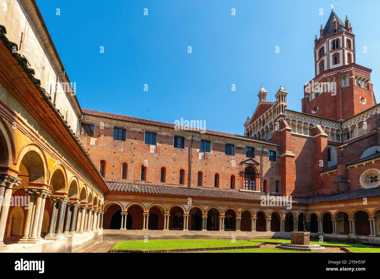 The cloister of the monastery with the original small columns – in ...