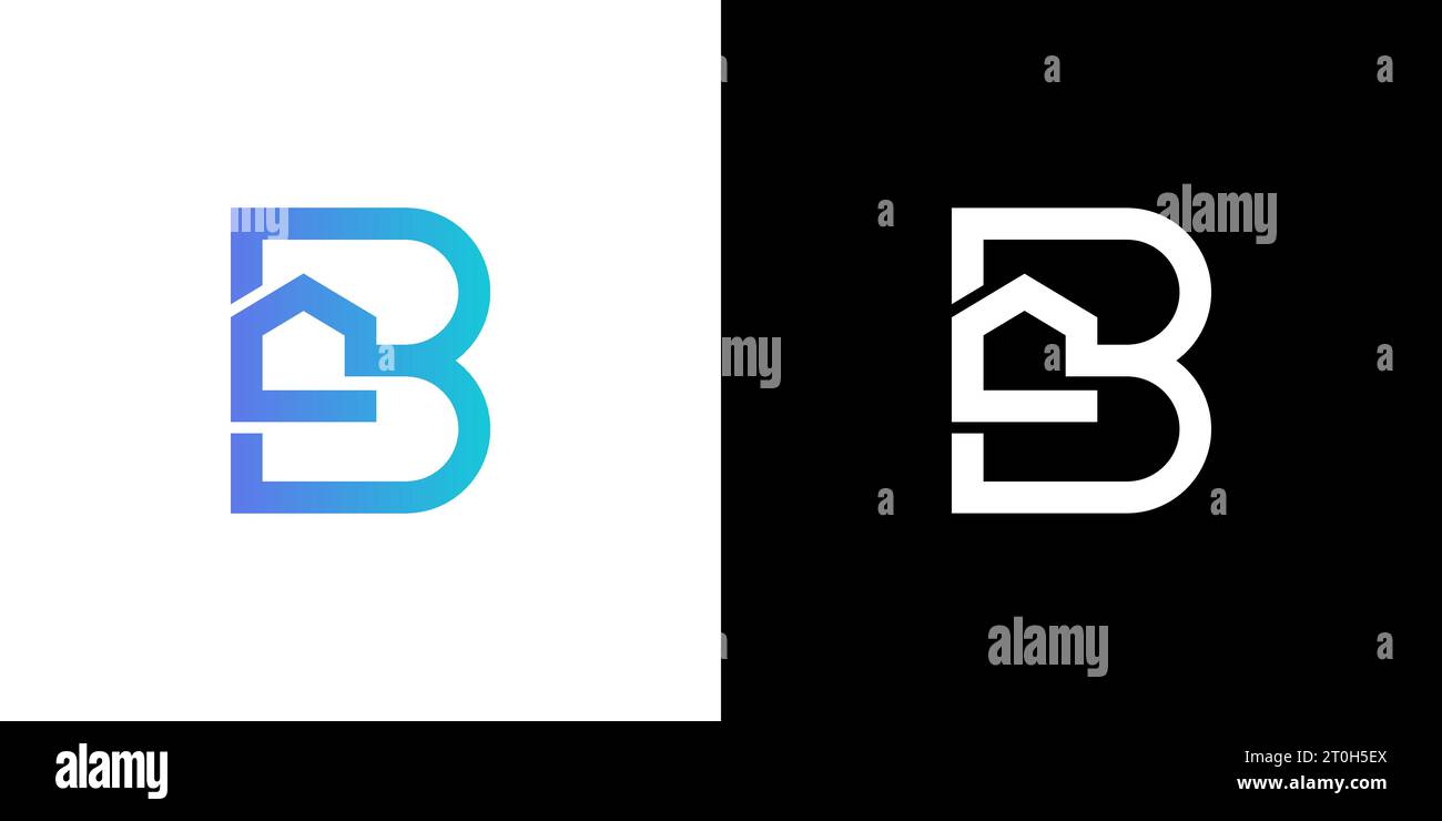 Letter B Home Logo, Initial B home Logo, Letter B house Logo, Real ...