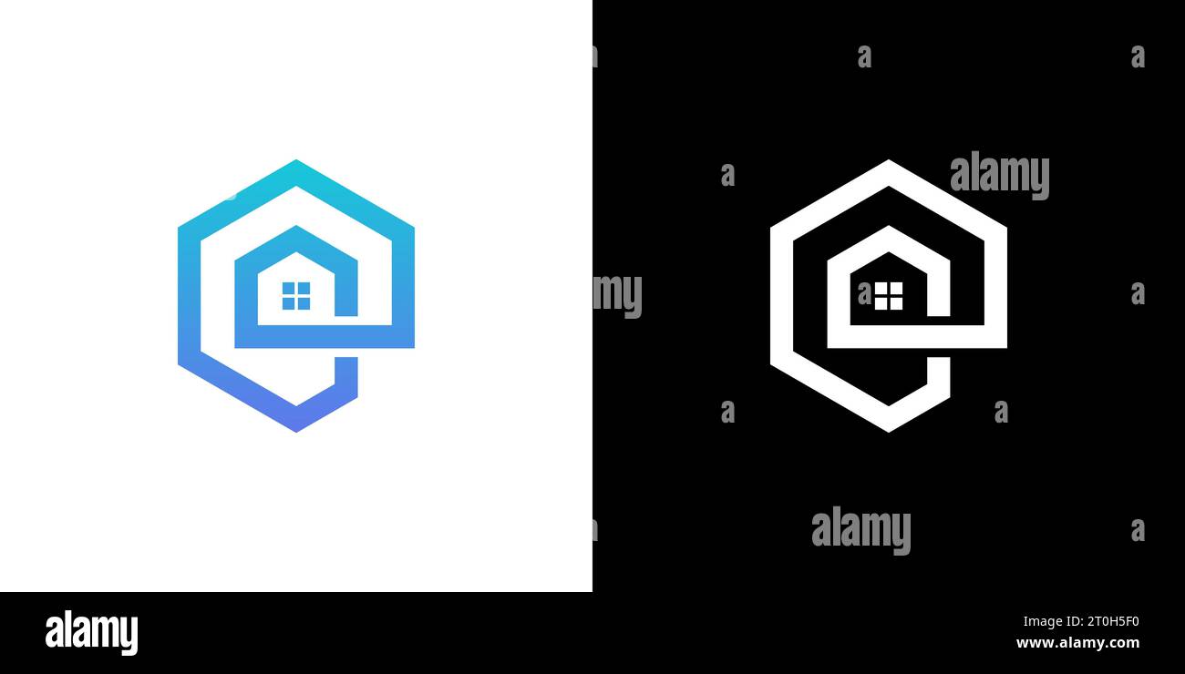 Hexagon Home logo, Hexagon House Logo, Real Estate Logo, Creative Home ...