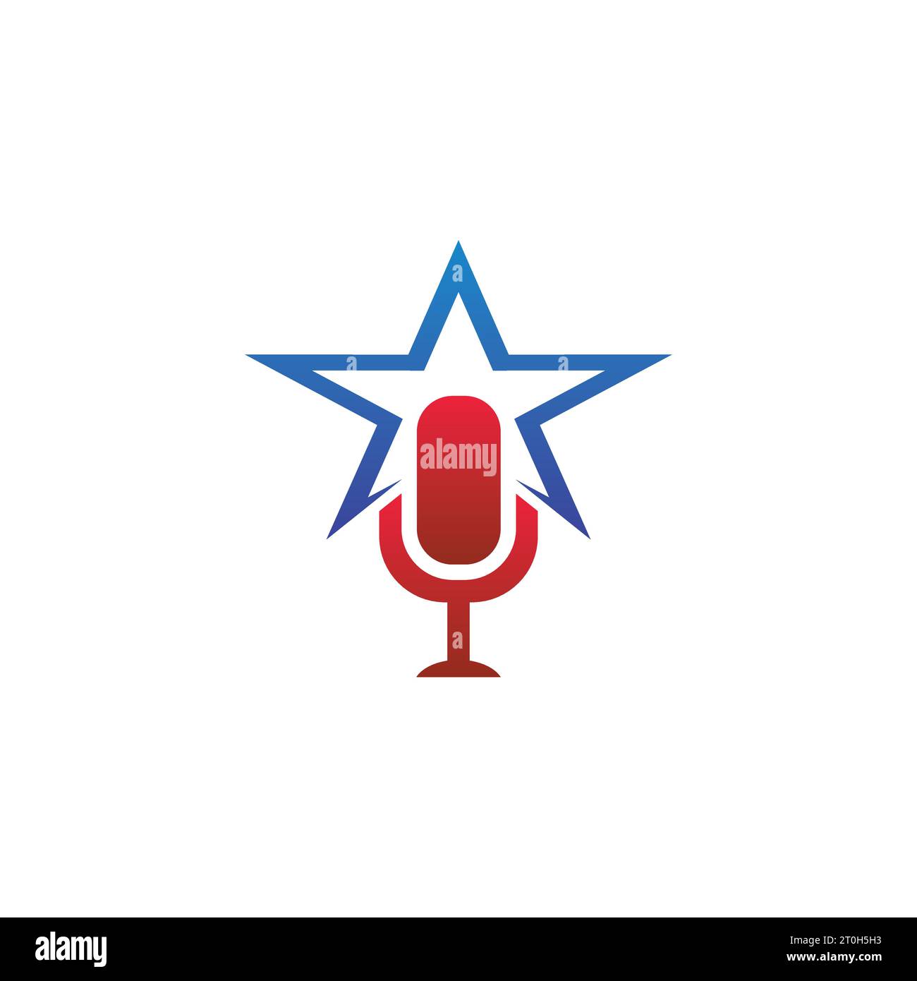 Star Microphone Logo, Star podcast logo design. Star with microphone ...