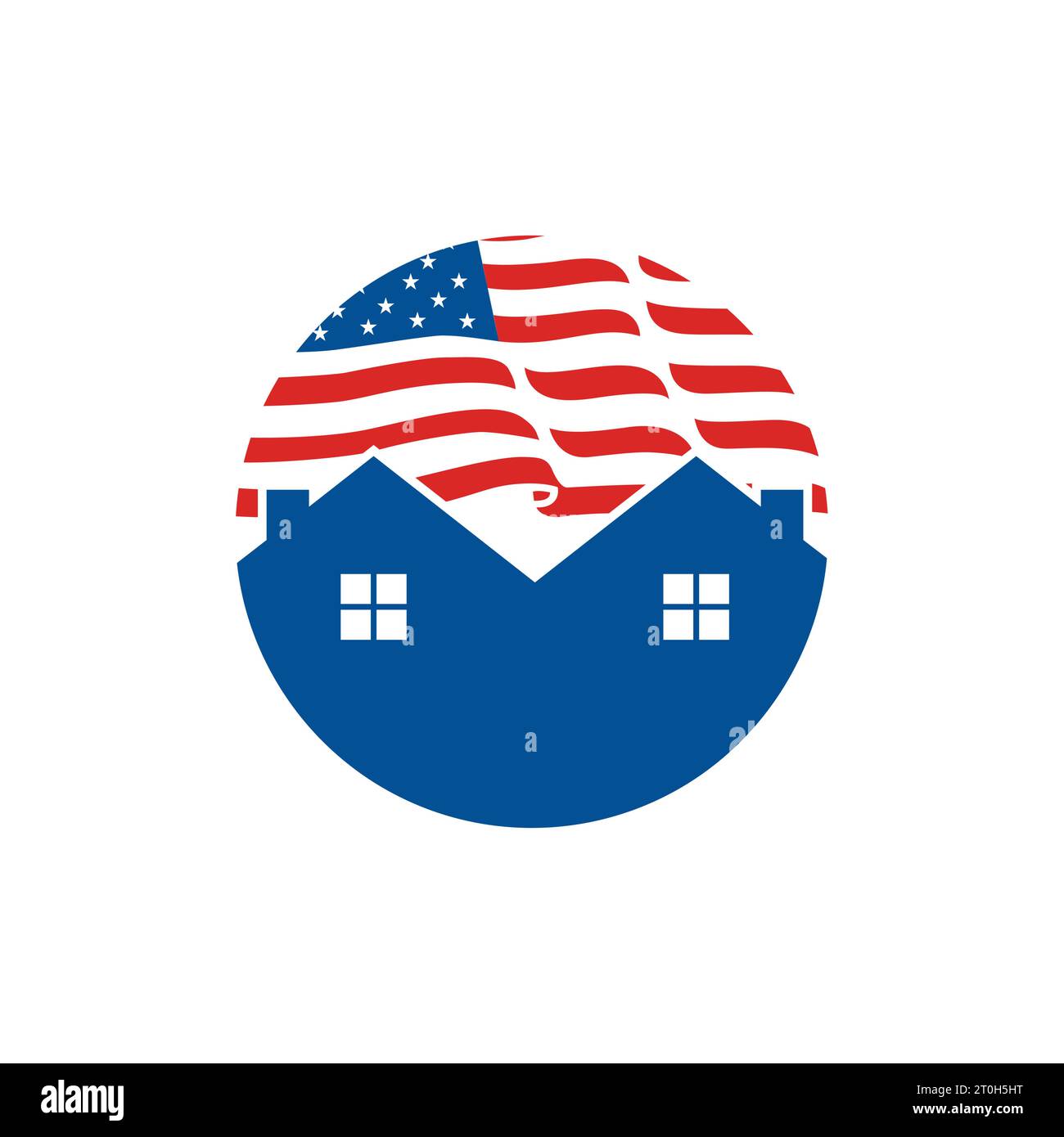 Usa home, house with american flag real estate logo, Vector Logo Symbol ...