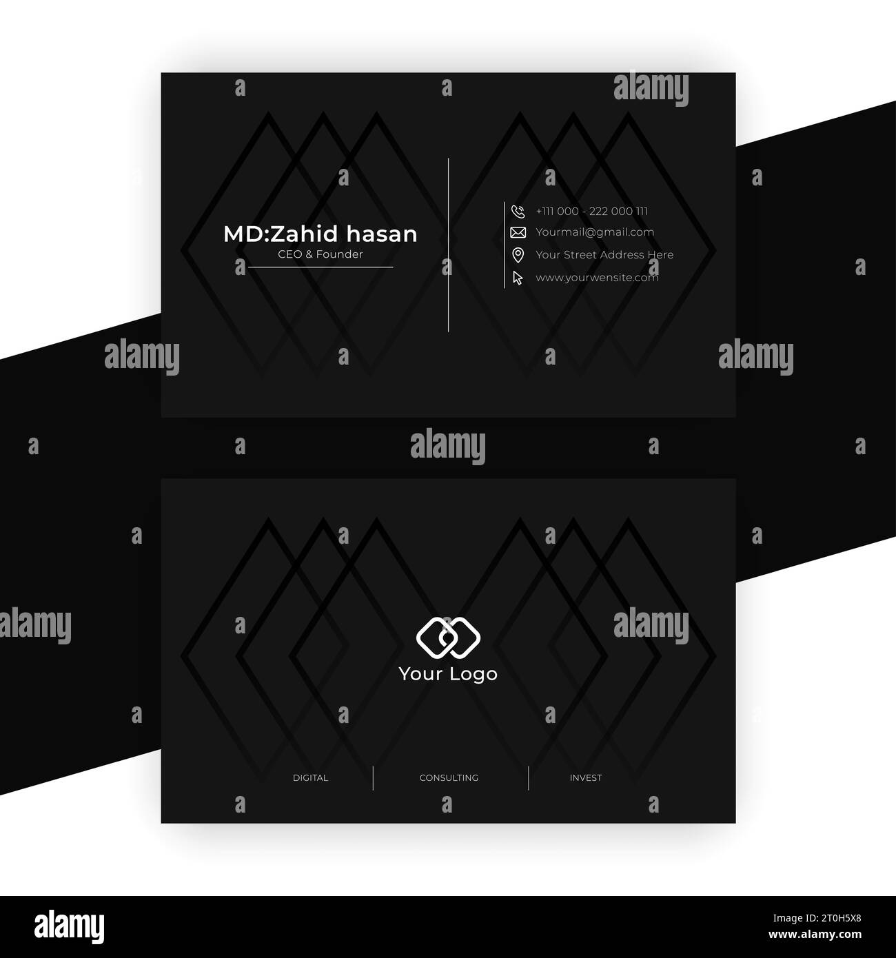 Business Card Template Design Creative Business Design Make Simple Design Stock Vector Image