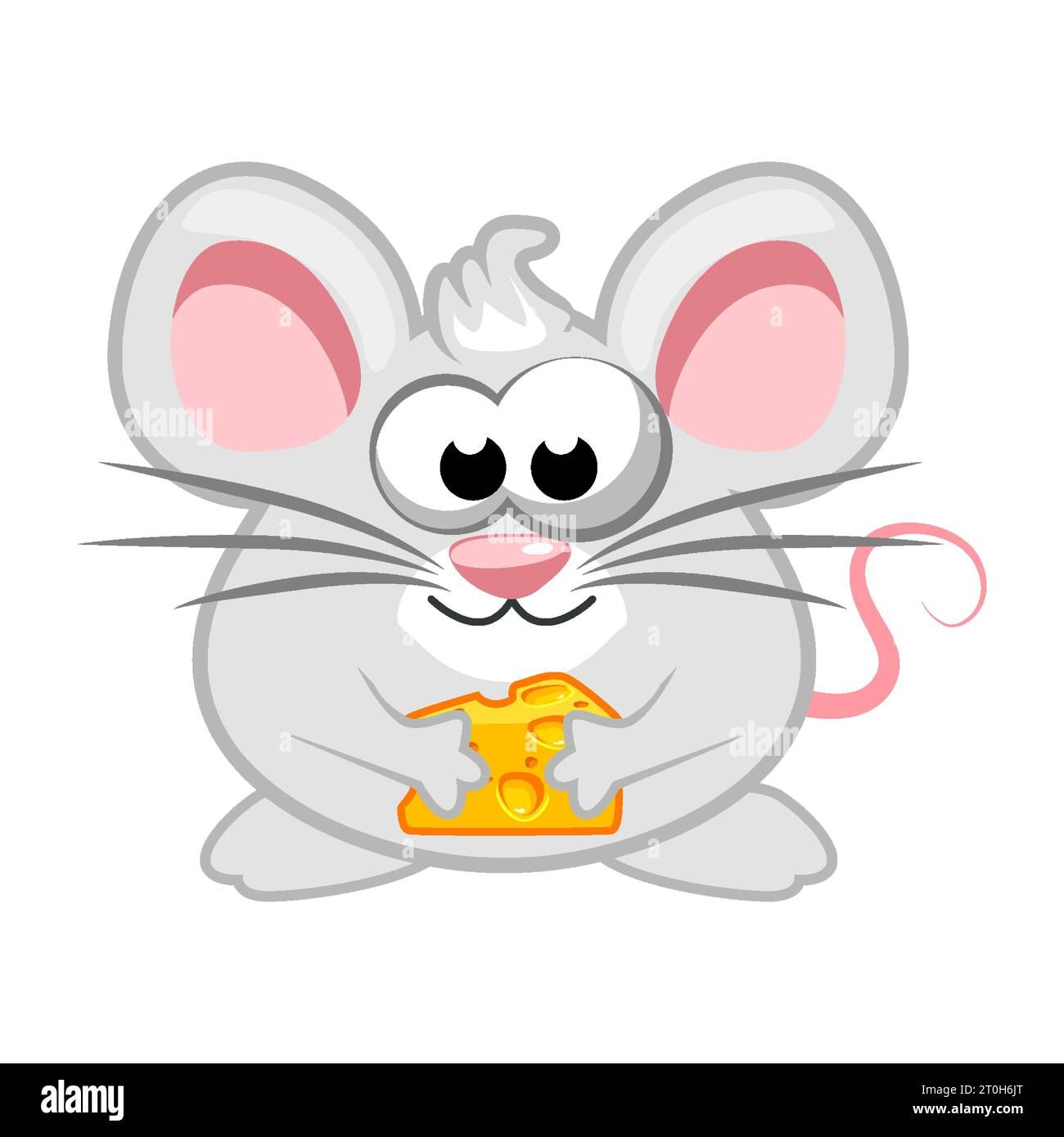 Funny and cute mouse sitting and smiling happily - vector Stock Vector ...