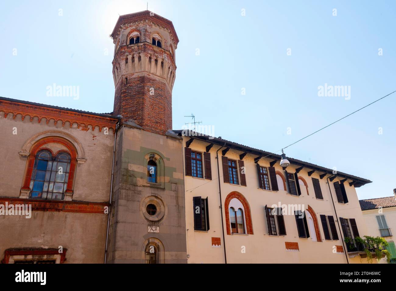 The historical Piazza Cavour is a mixture of old and new buildings in ...
