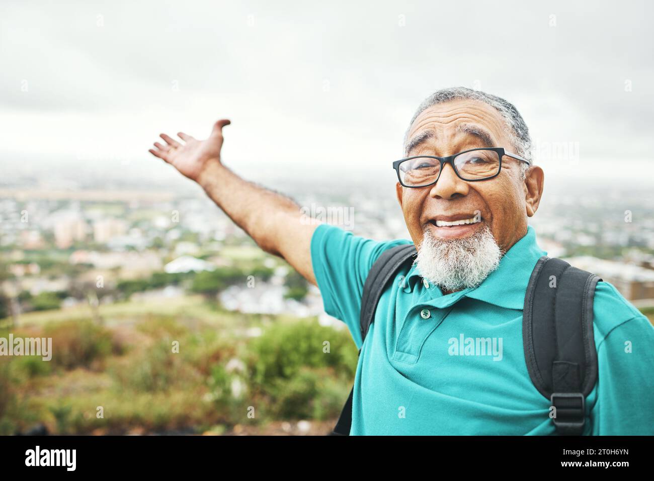 Senior man, city and travel for adventure, happy and sightseeing in ...