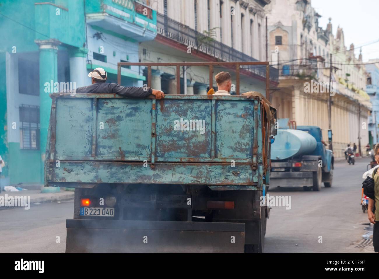 Havana, Cuba - September 29, 2023: Cuban people transporting in the ...