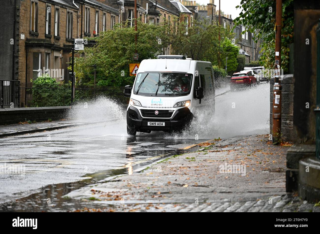 Edinburgh, Scotland, UK. 7th Oct 2023. Heavy persistent rain overnight ...