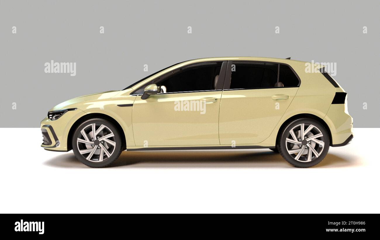 The luxury car fleet consists of generic, unbranded designs. Isolated ...