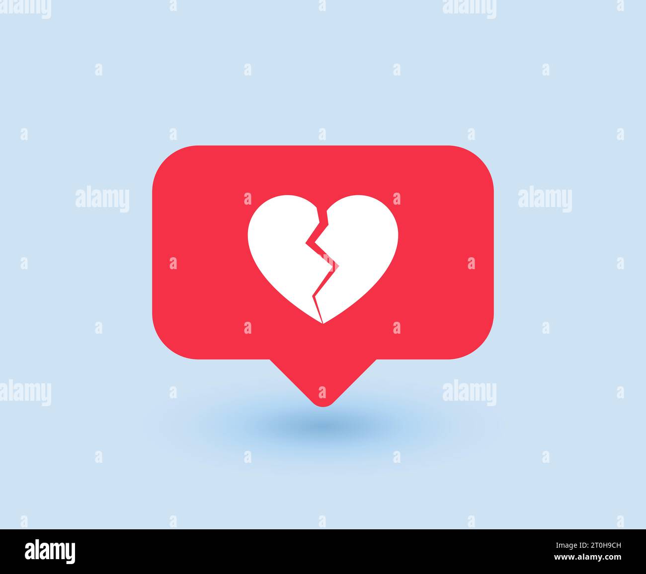 Dislike symbol in social media, Like sign icon with broken heart ...