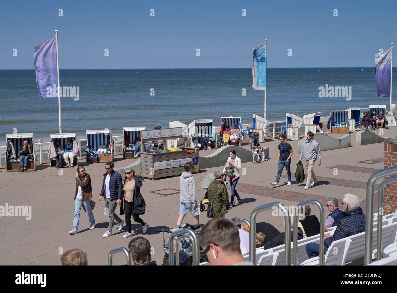 Urlauber, Strandpromenade, Hauptstrand, Nordsee, Westerland, Sylt ...