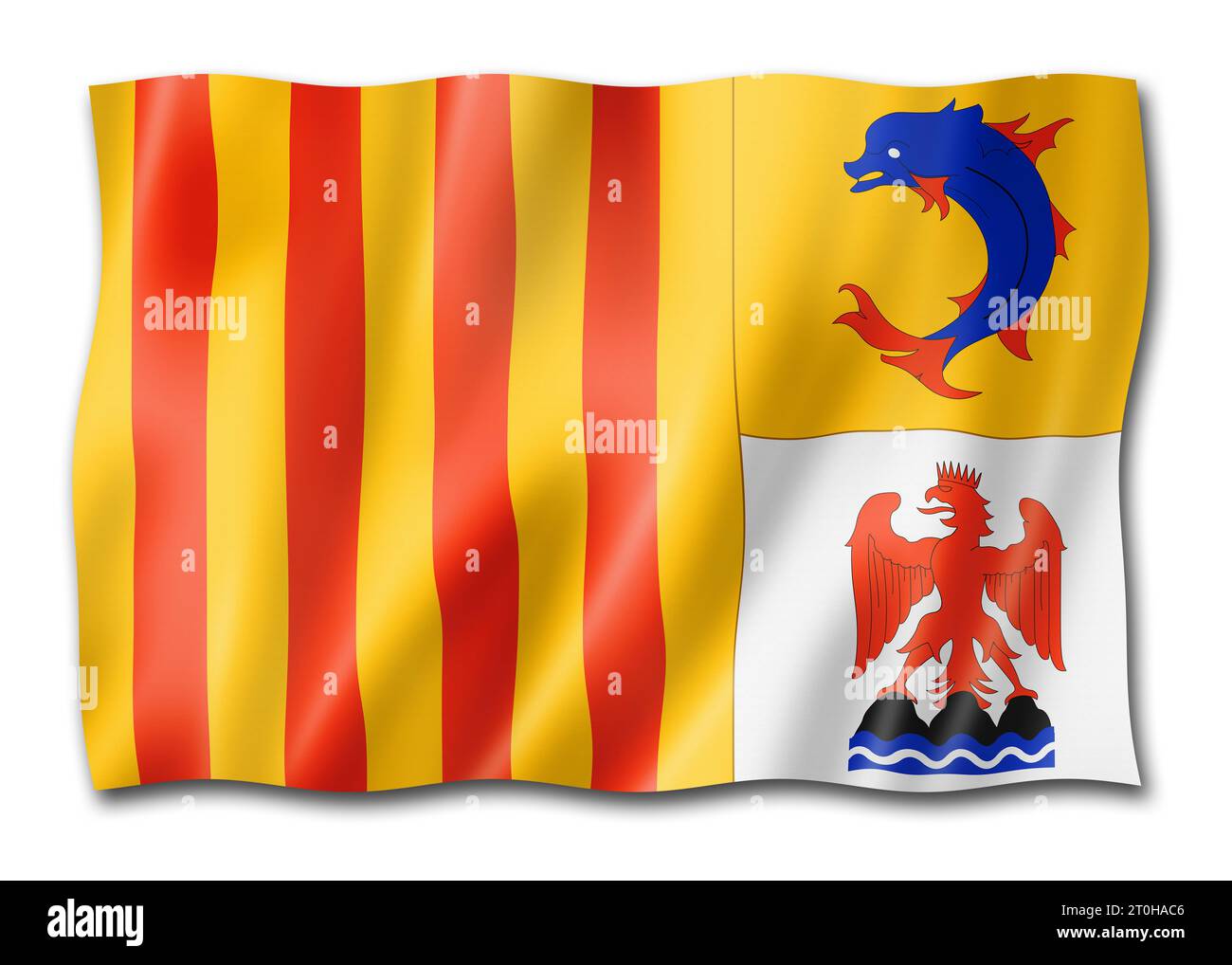 Provence-Alpes-Cote d Azur Region flag, France waving banner collection ...