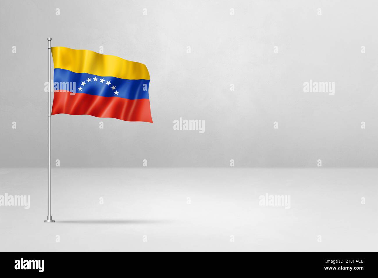 Venezuela flag, 3D illustration, isolated on white concrete wall ...
