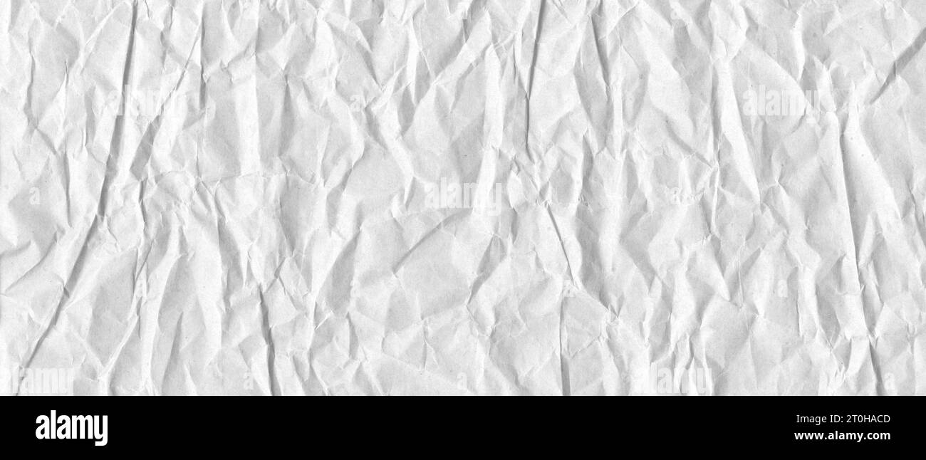 White Crumpled Paper Texture Background Vintage Wallpaper Horizontal