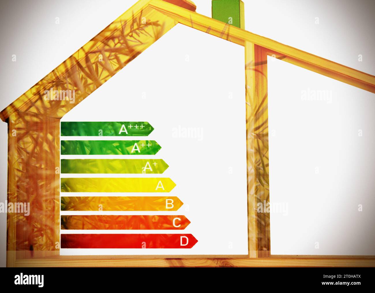 Energy efficient house concept with classification graph sign, home ...