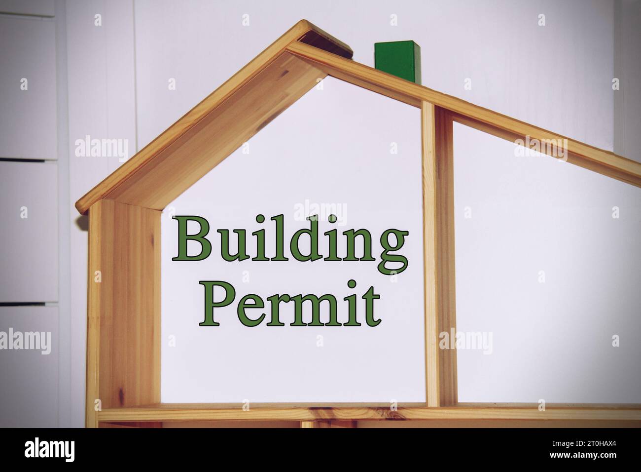 House model with the text “Building permit” Stock Photo - Alamy