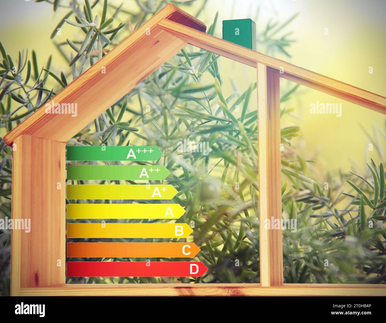 Energy efficient house concept with classification graph sign, home ...