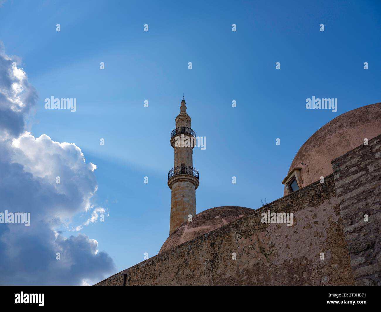 Minaret of the Neratze Mosque, Rethimno, Crete, Greece Stock Photo - Alamy