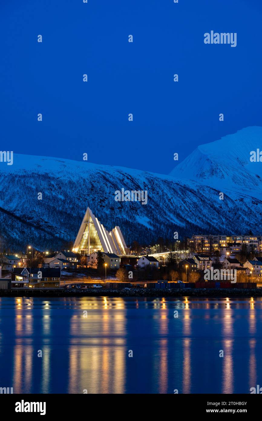 Ice Sea Cathedral at Blue Hour, Tromso, Tromso, Norway Stock Photo - Alamy