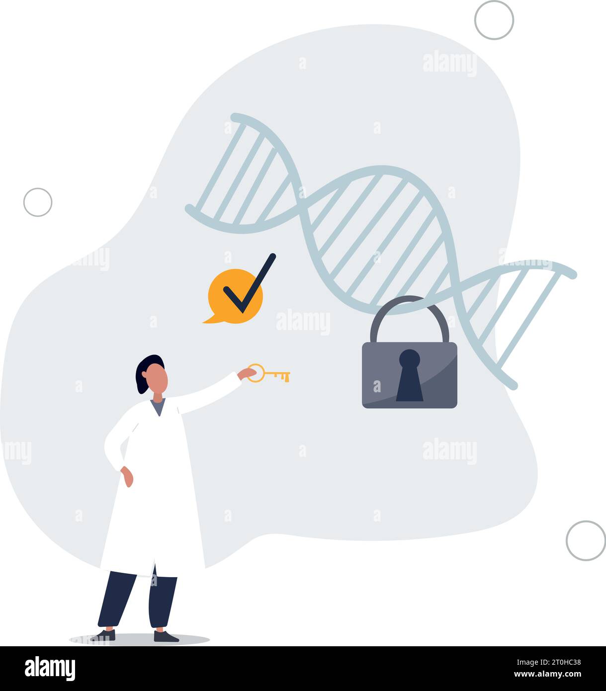 Personalized medicine with specific patient DNA research.flat vector ...