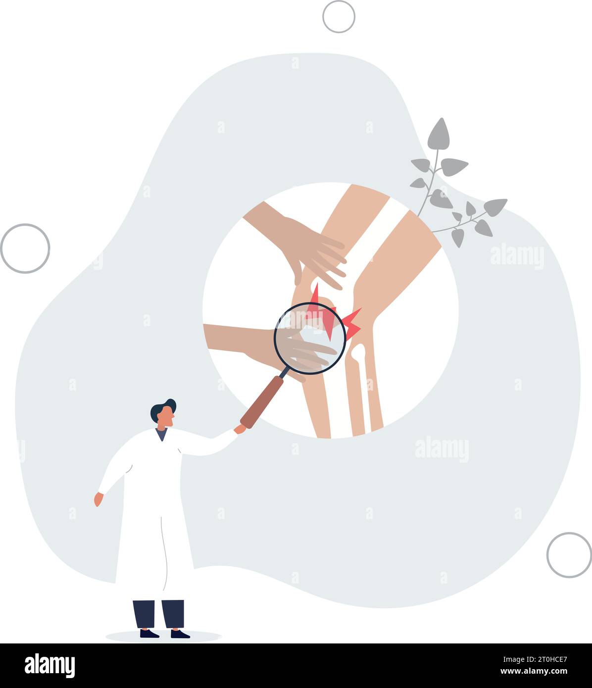 Knee pain with leg bone joint injury or inflammation .flat vector ...