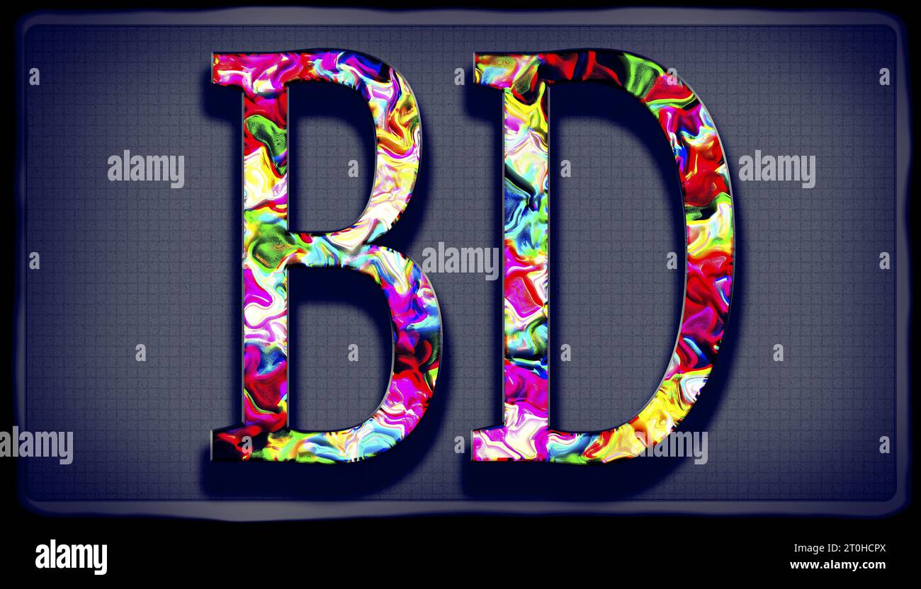 Double letter signature BD in an unique design named Painter rough ...