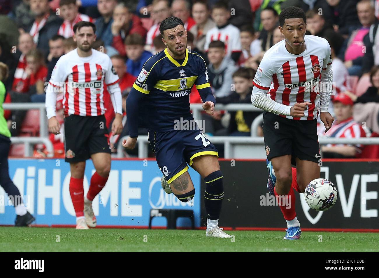 Sam Greenwood Of Middlesbrough chases Jobe Bellingham of Sunderland ...
