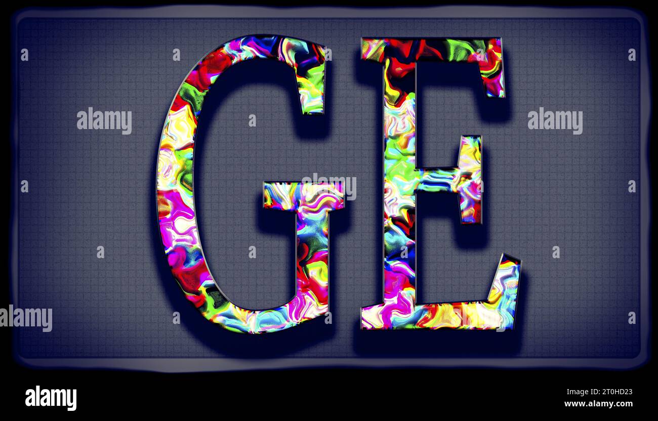 Double letter signature GE in an unique design named Painter rough ...