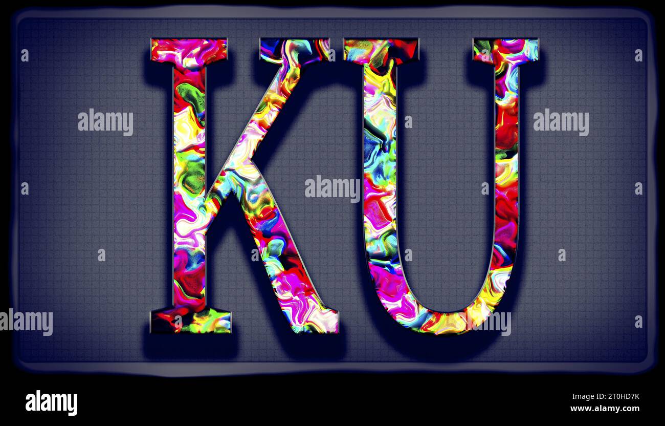 Double letter signature KU in an unique design named Painter rough ...