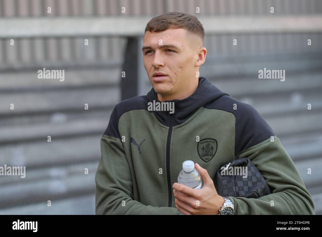 Jack Shepherd #41 of Barnsley arrives during the Sky Bet League 1 match ...