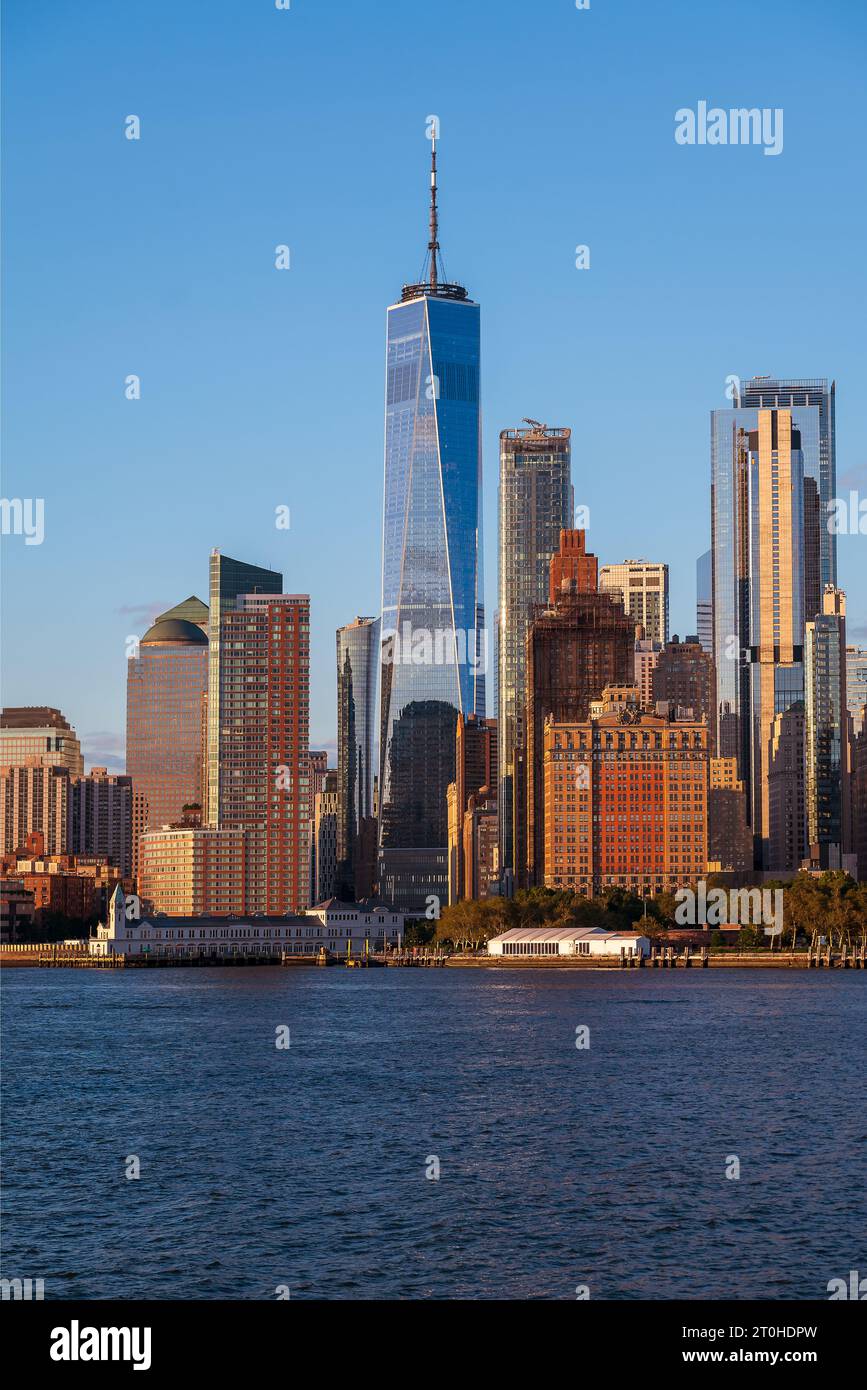 Cityscape landscape at blue hour about New York. included the robbins ...