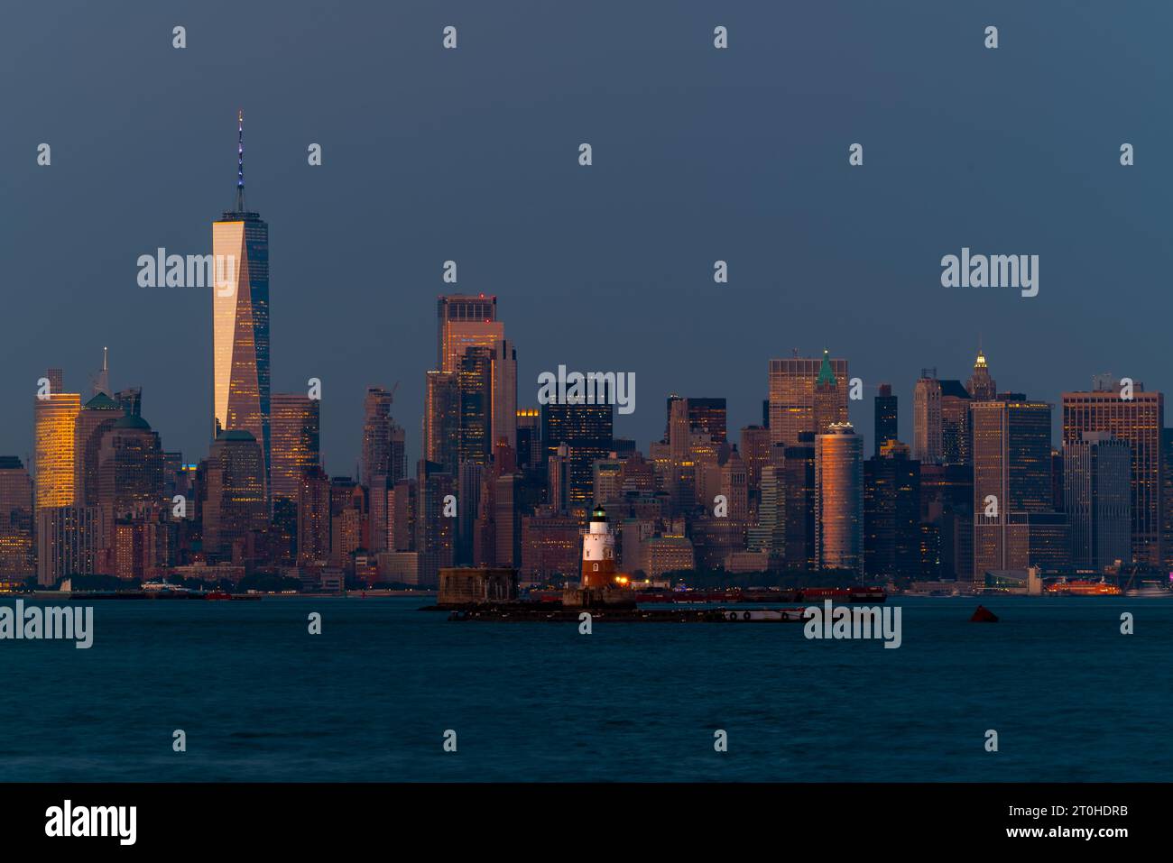 Cityscape landscape at blue hour about New York. included the robbins ...
