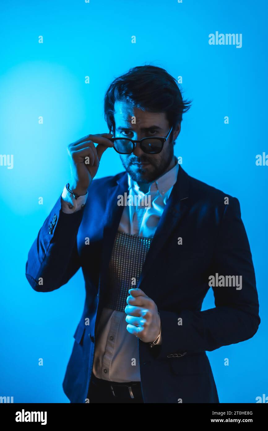 Male stylish light blue hi-res stock photography and images - Alamy