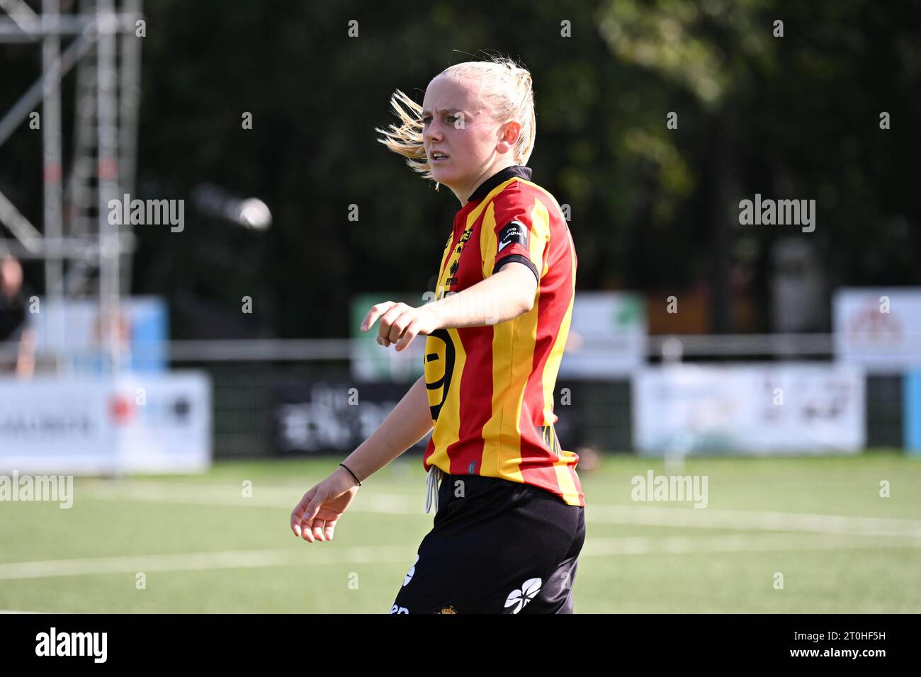 Genk, Belgium. 07th Oct, 2023. Lisa Vanhentenrijk (5) of KV Mechelen ...