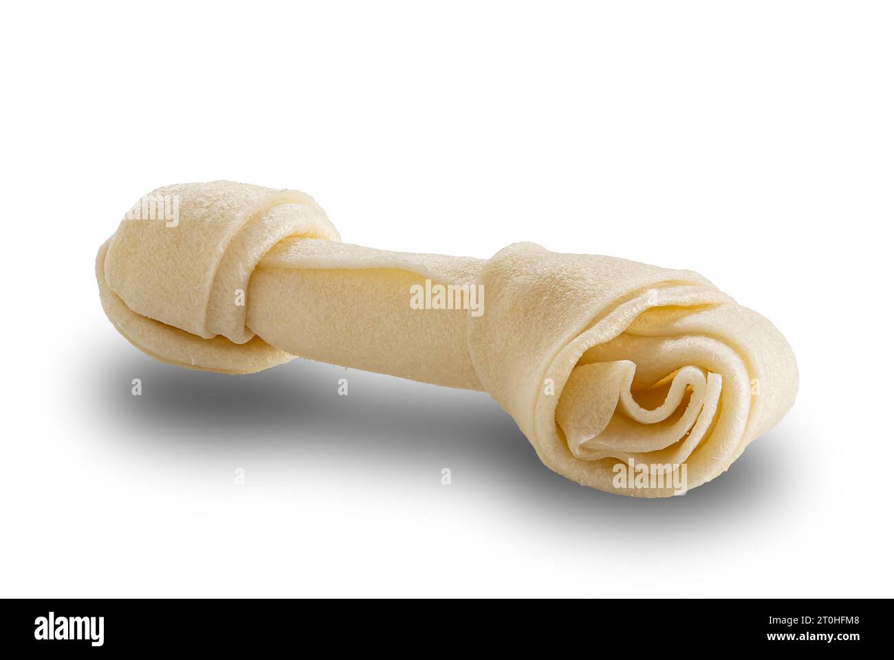 Closeup view of single artificial bone for dog chewing isolated on ...