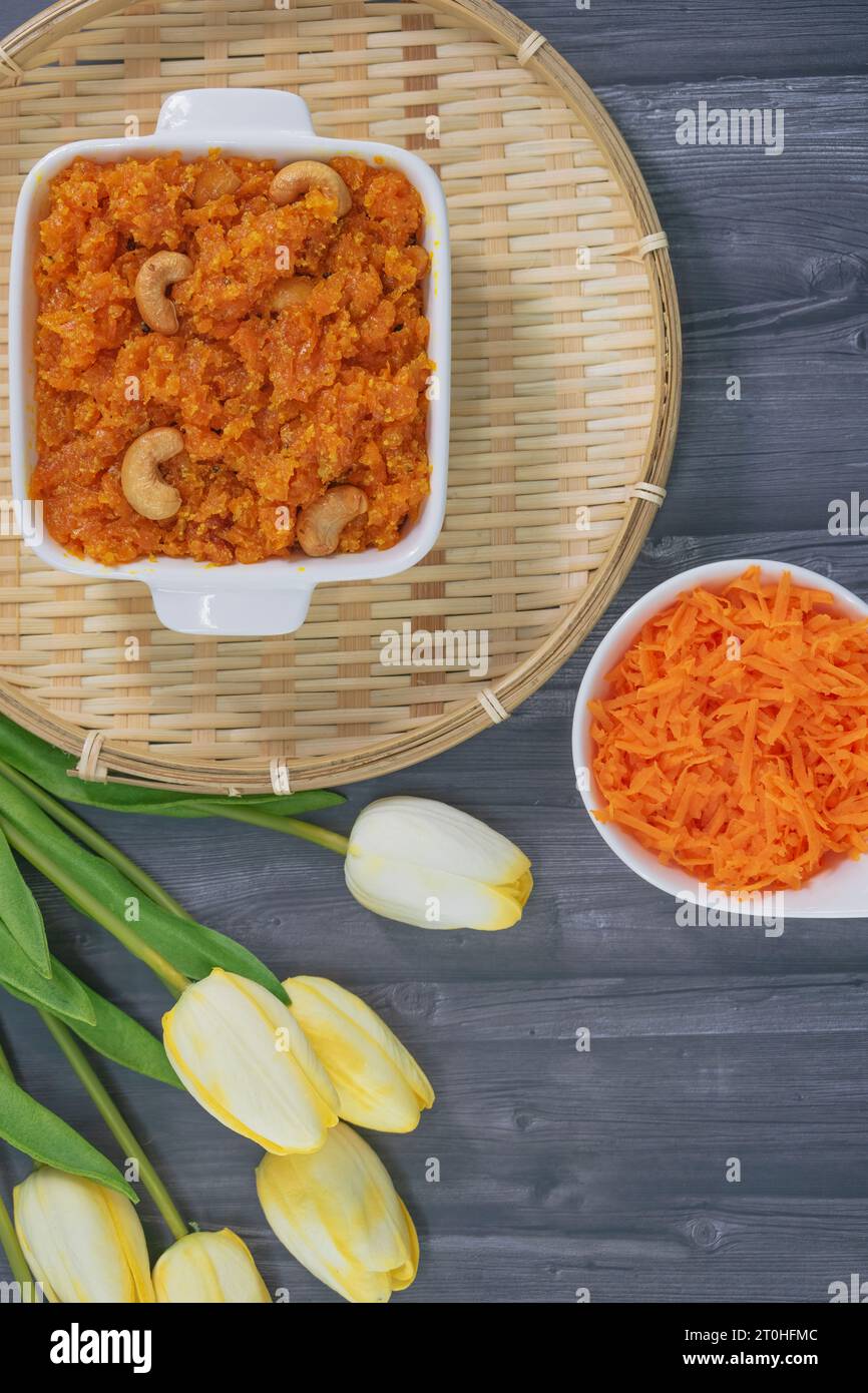 Gajar ka halwa is a carrot-based sweet dessert pudding from India ...