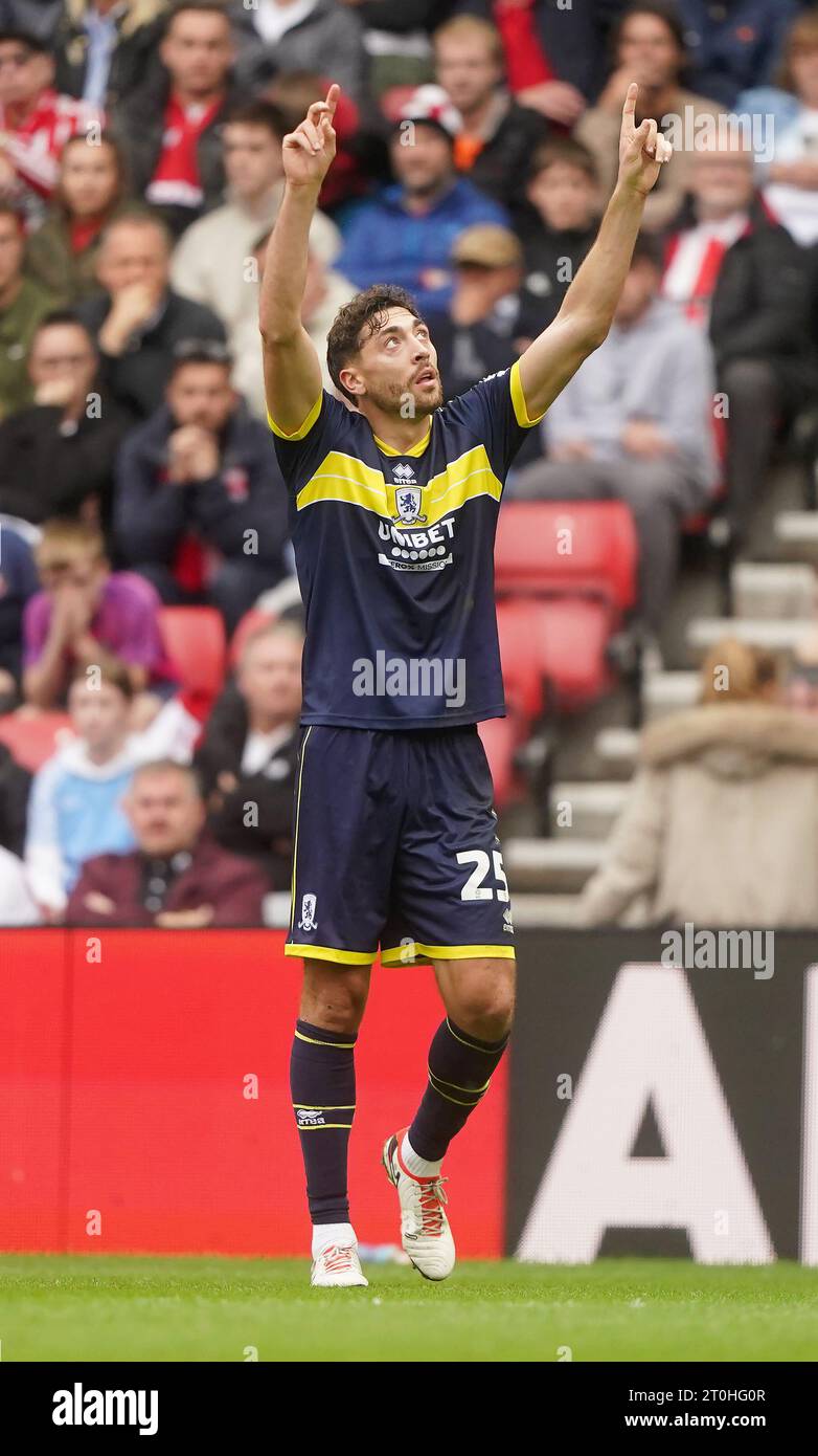 Middlesbrough's Matt Crooks celebrates scoring their side's second goal ...
