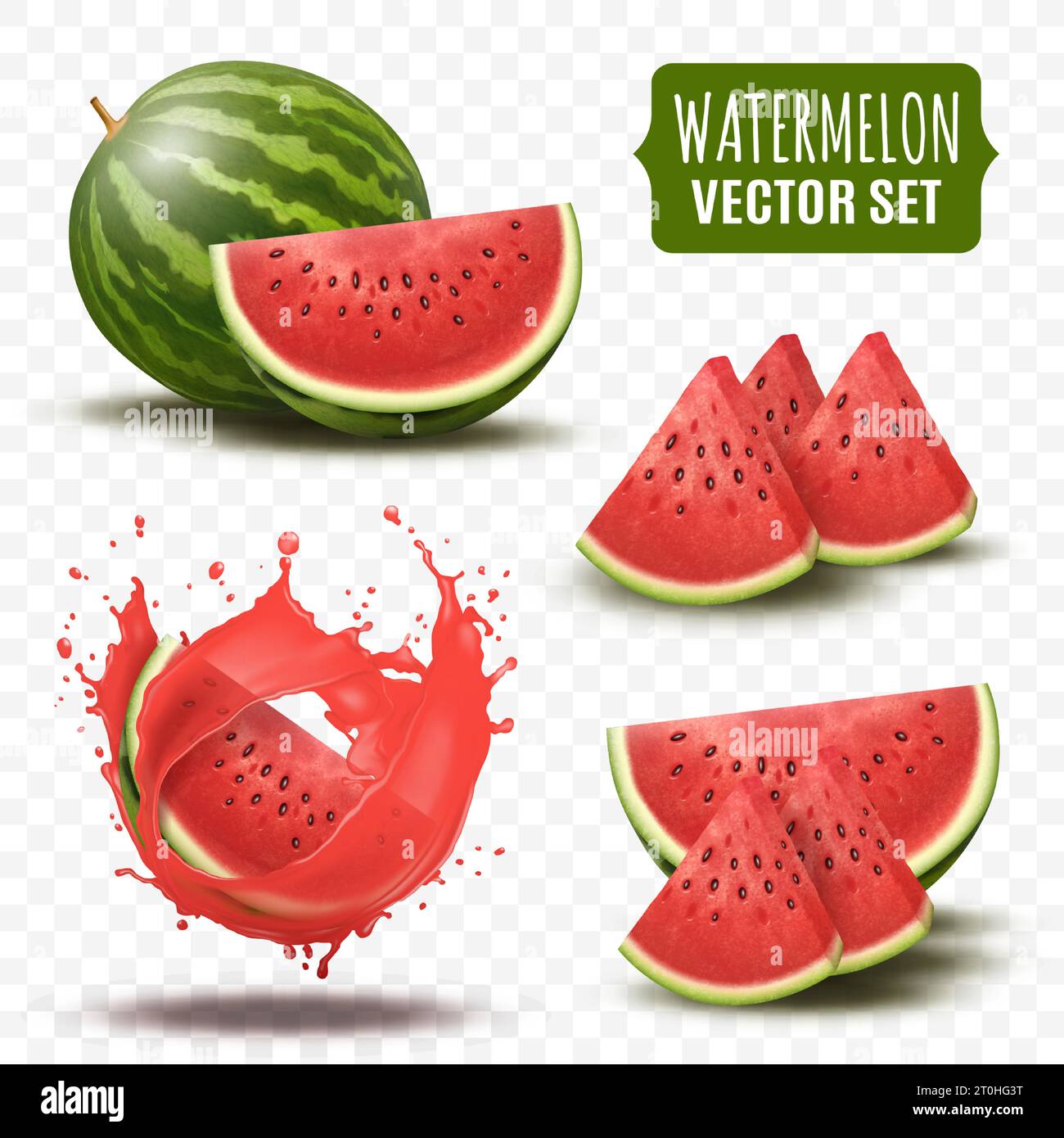 3d watermelon. Water melon slice and whole, summer red juice food ...