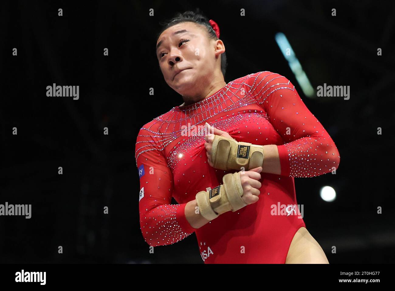 United States' Leanne Wong competes on the vault during the apparatus ...