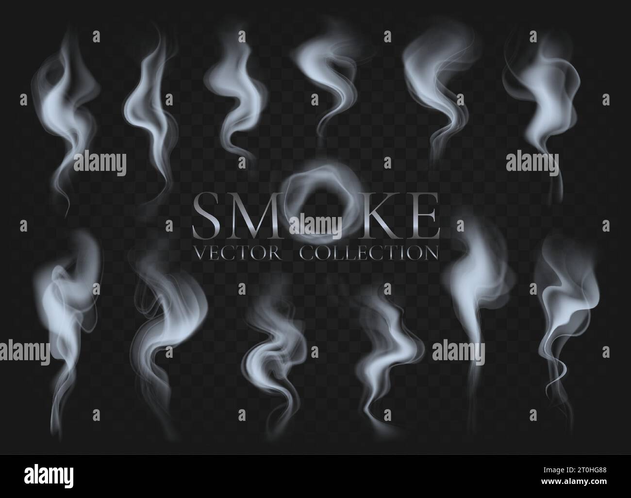 Cigarette smoke. Magic cloud different forms, transparent background ...