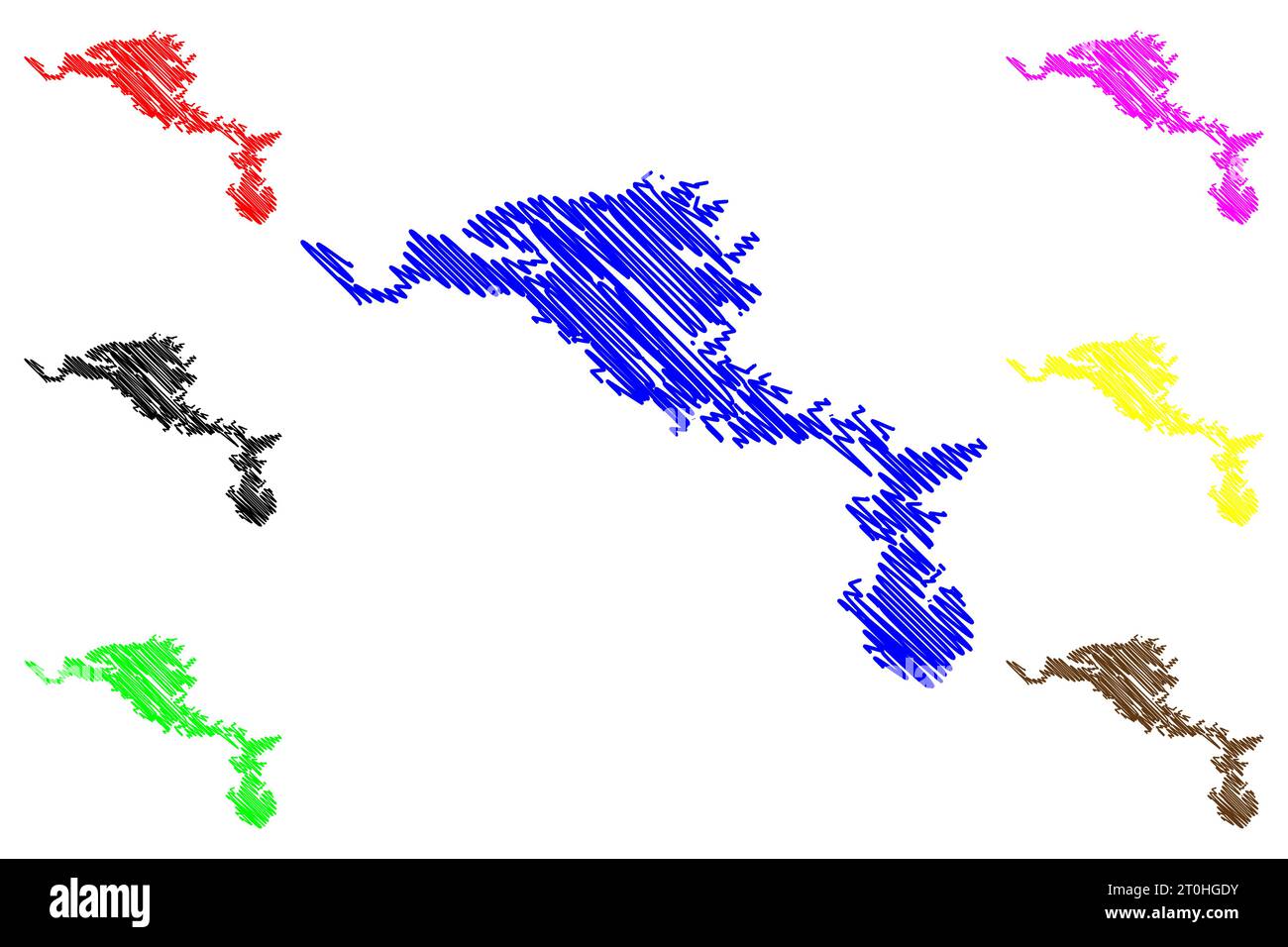 Lake Lough Corrib (Republic of Ireland) map vector illustration ...