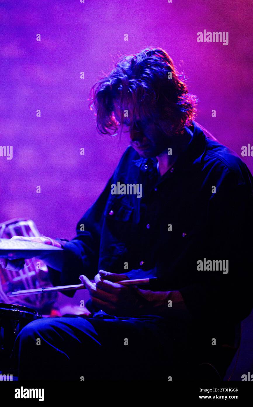 Paris, France. 06th Oct, 2023. Jesse Barrett, the drummer from Mammal ...