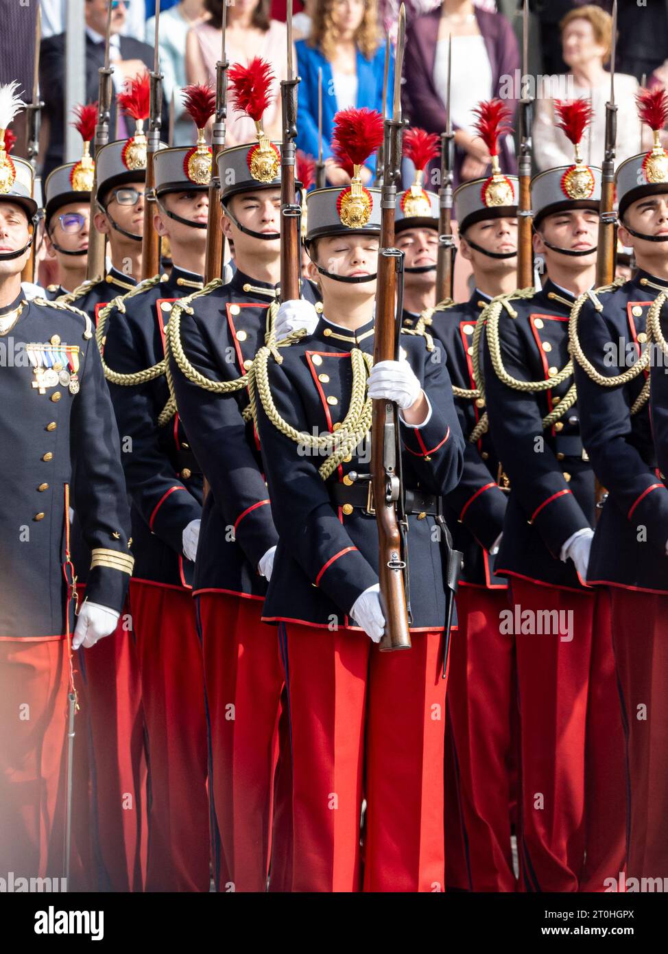 Zaragoza, Spain. 7th october, 2023. Princess Leonor swears the flag at ...