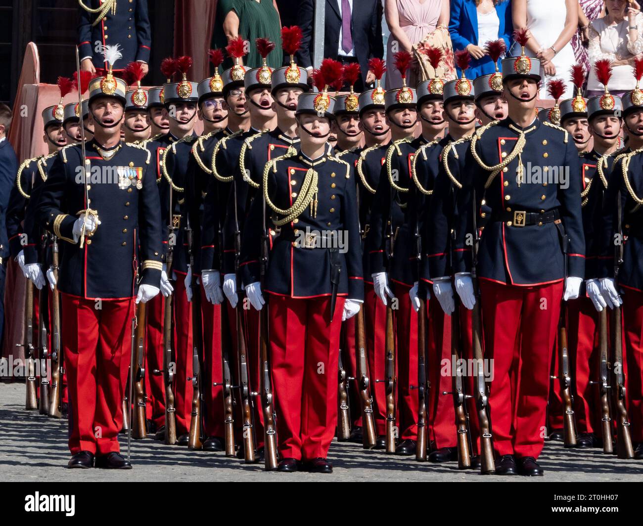 Zaragoza, Spain. 7th october, 2023. Princess Leonor swears the flag at ...