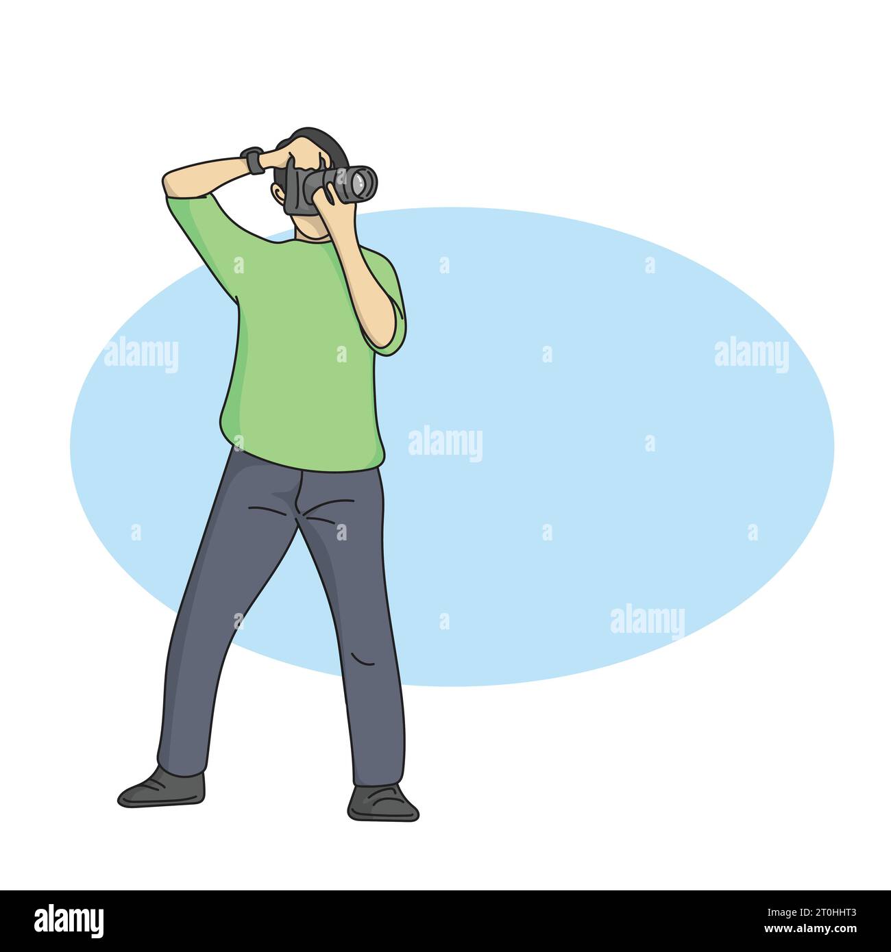 Male photographer using dslr camera Stock Vector Images - Alamy
